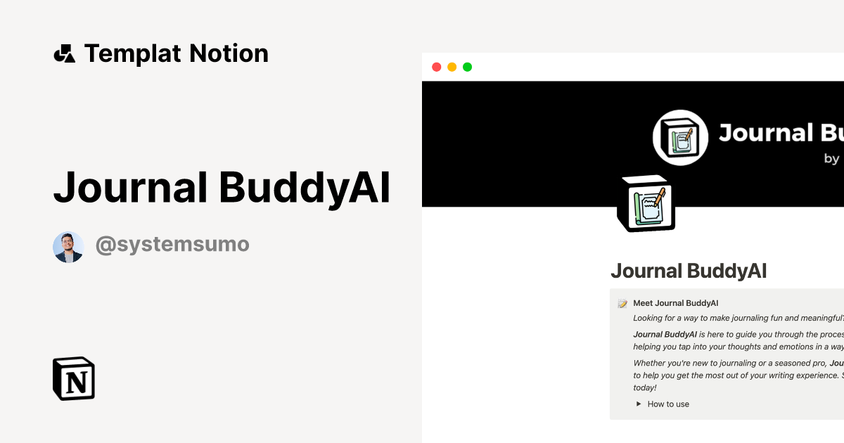 Journal BuddyAI Templat oleh SystemSumo | Notion Marketplace