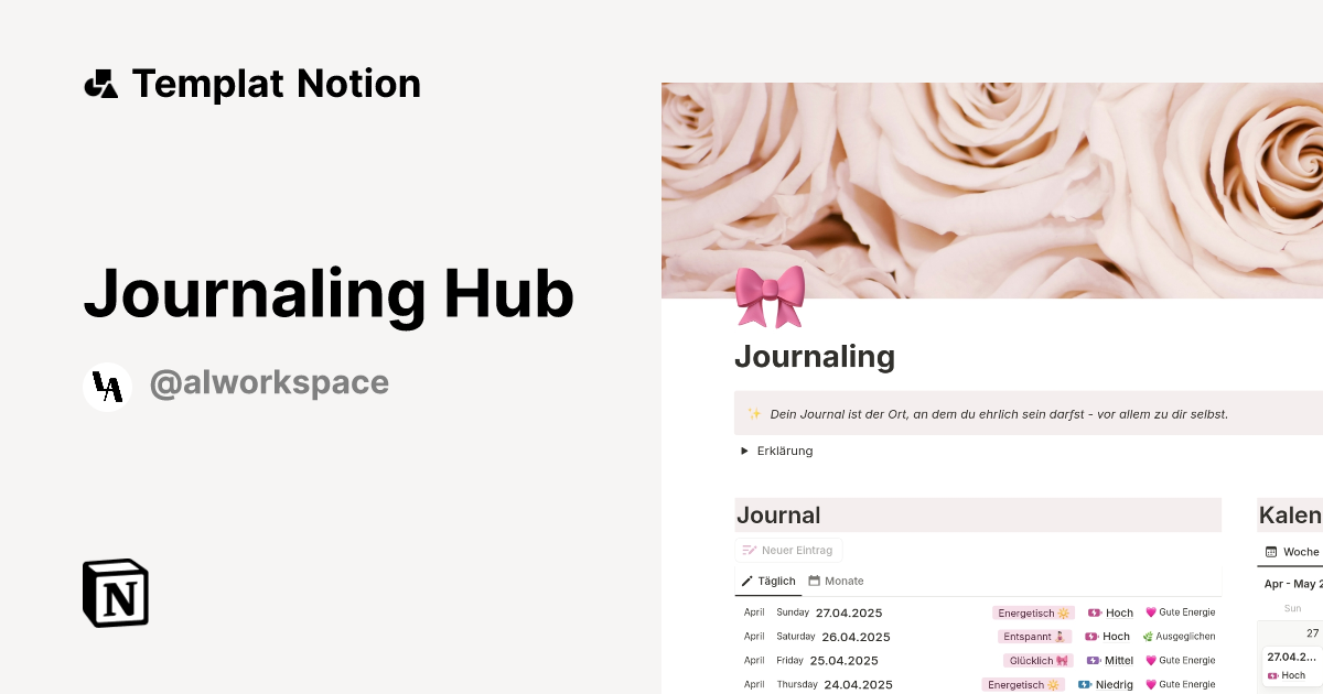 Templat Journaling Hub | Notion Marketplace