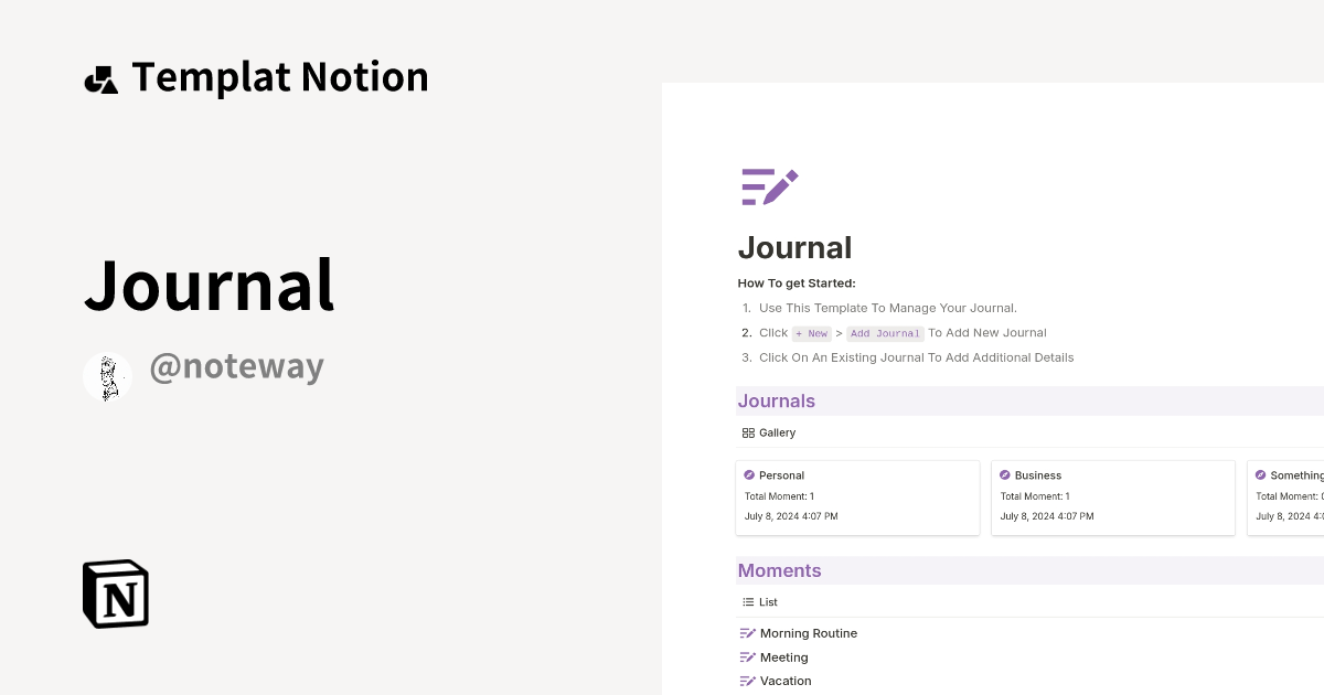 Templat Journal | Notion Marketplace