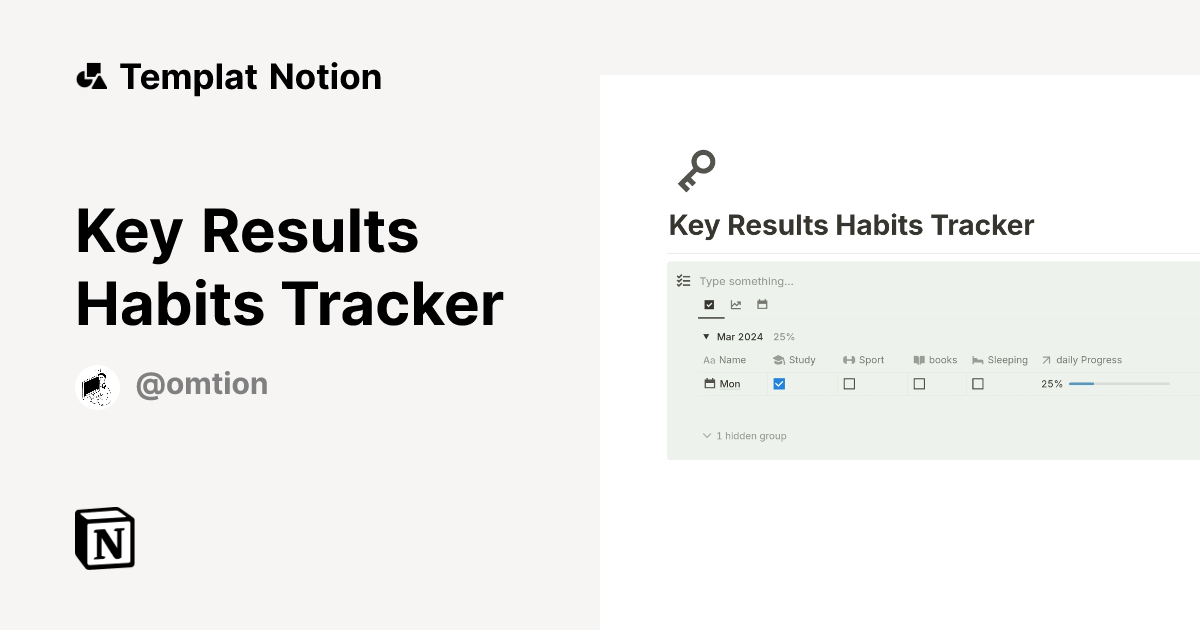 Templat Key Results Habits Tracker | Notion Marketplace