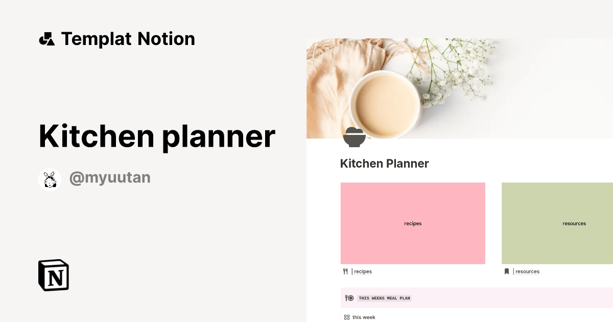 Kitchen planner Templat oleh bunny | Notion Marketplace