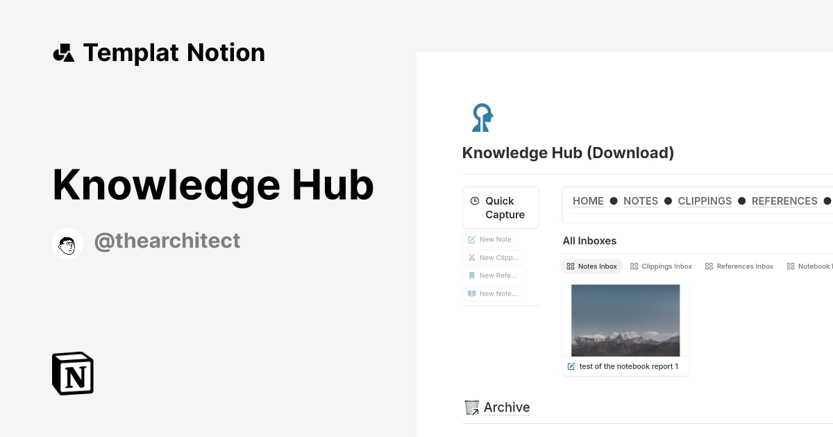 Templat Knowledge Hub | Notion Marketplace