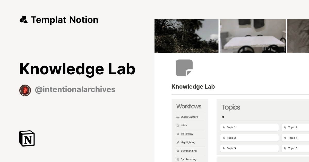 Knowledge Lab Templat oleh Intentional Archives | Notion Marketplace