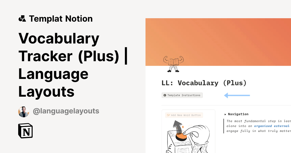 Vocabulary Tracker (Plus) | Language Layouts Templat oleh Language ...