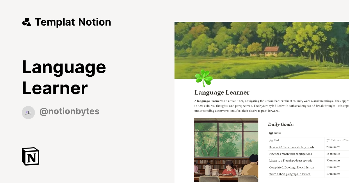 Templat Language Learner | Notion Marketplace