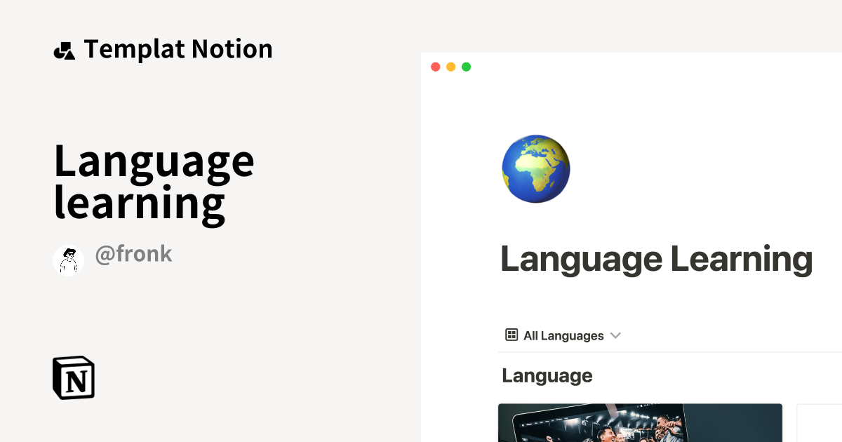 Templat Language learning | Notion Marketplace