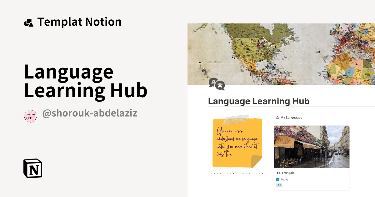 Language Learning Hub Templat oleh Organizing Wonderland By Shorouk ...