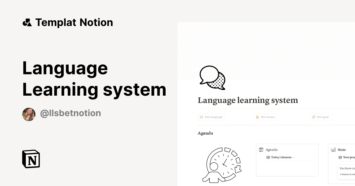 Templat Language Learning system | Notion Marketplace