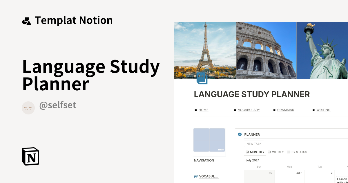 Templat Language Study Planner | Notion Marketplace