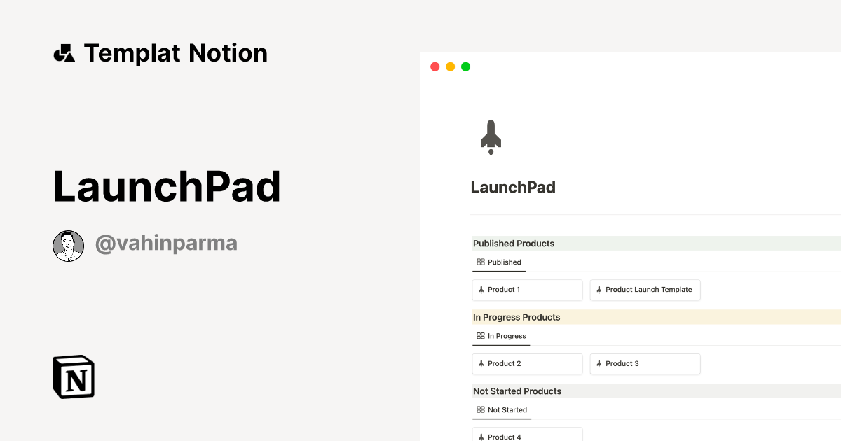 Templat LaunchPad | Notion Marketplace