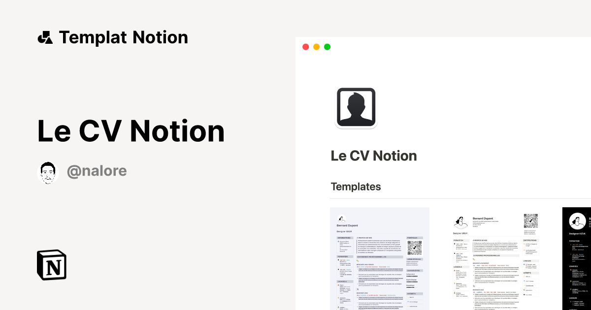 Templat Le CV Notion | Notion Marketplace