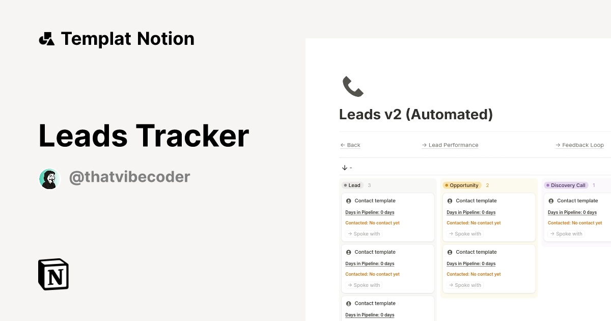 Templat Leads Tracker | Notion Marketplace