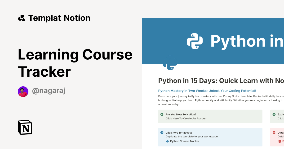 Templat Learning Course Tracker | Notion Marketplace