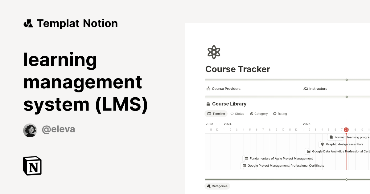 learning management system (LMS) Templat oleh ELEVA | Notion Marketplace