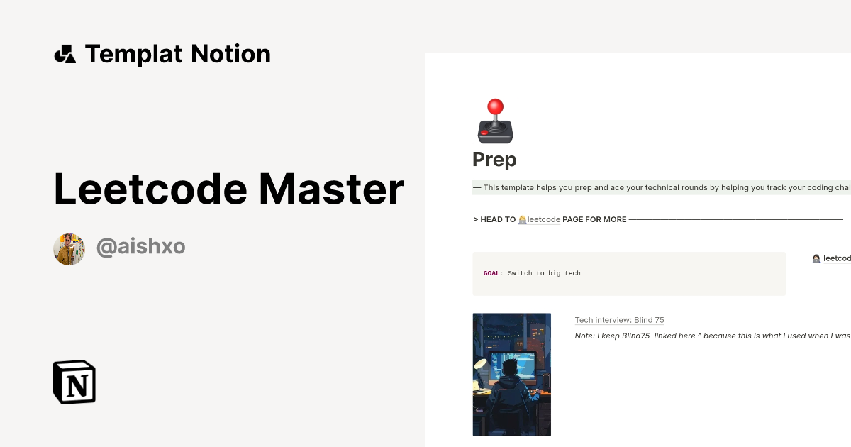 Templat Leetcode Master | Notion Marketplace