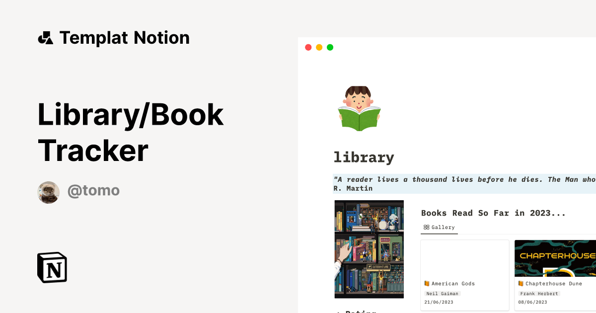 Templat Library/Book Tracker | Notion Marketplace