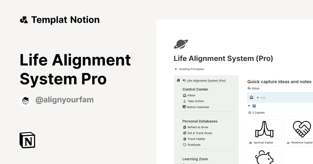 Life Alignment System Pro Templat oleh Align Your Fam | Notion Marketplace