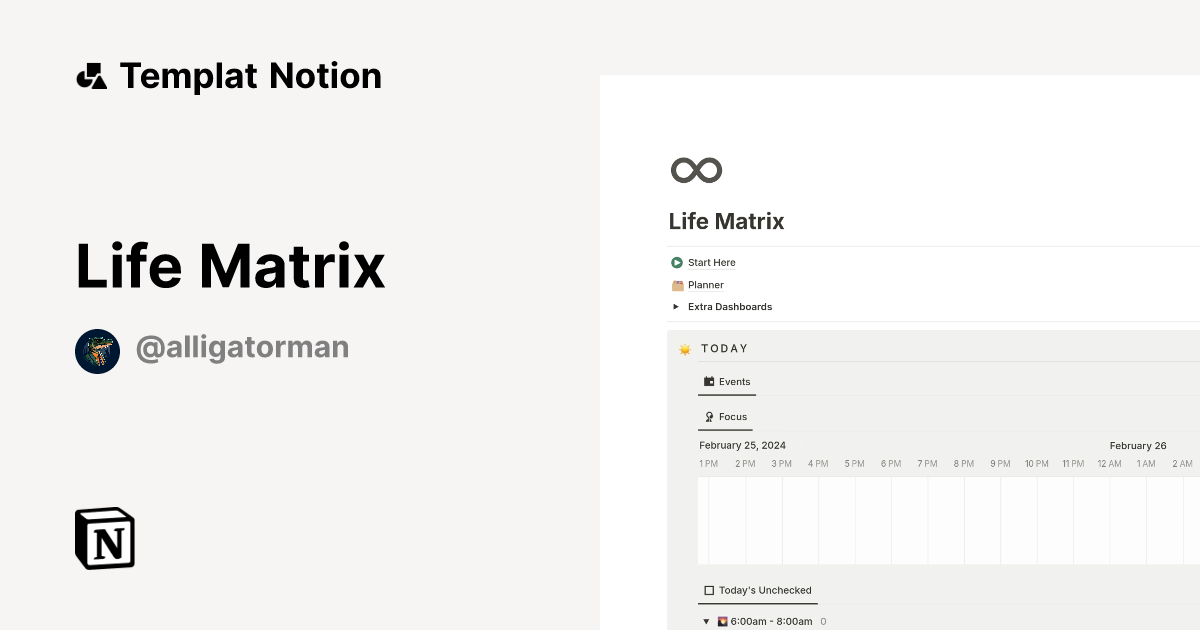 Templat Life Matrix | Notion Marketplace