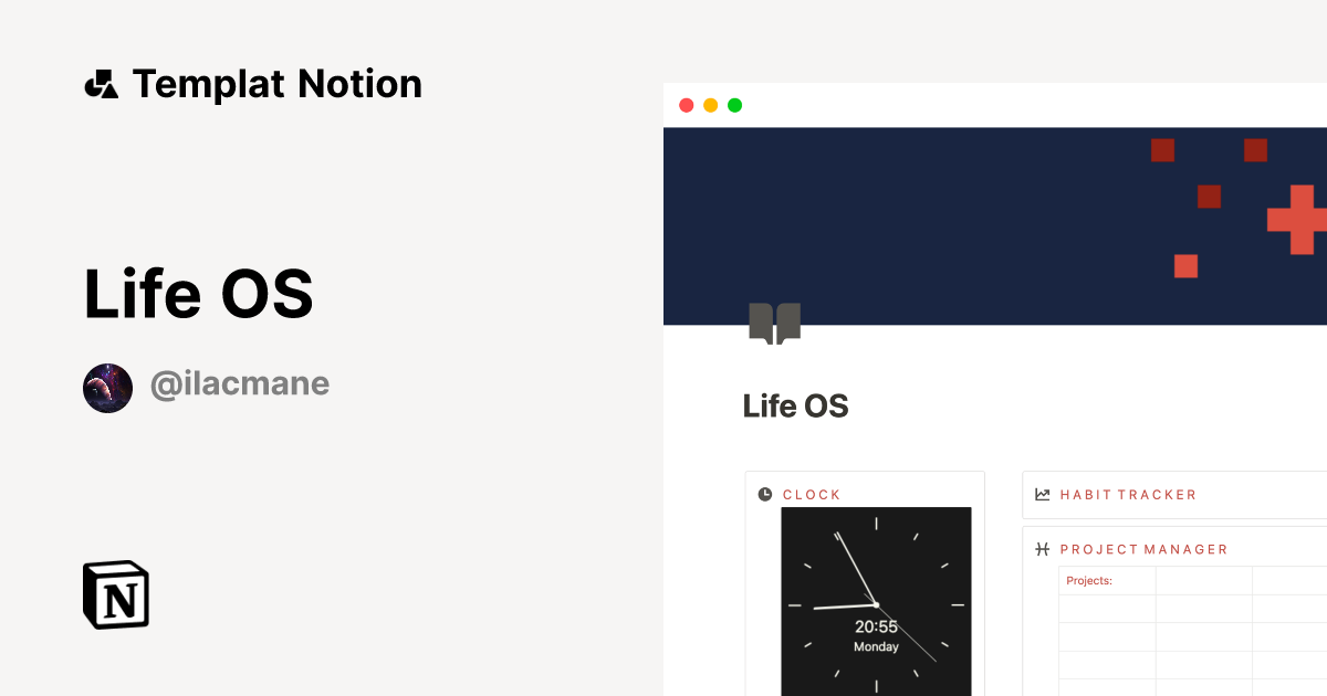 Life OS Templat oleh ilacmane | Notion Marketplace