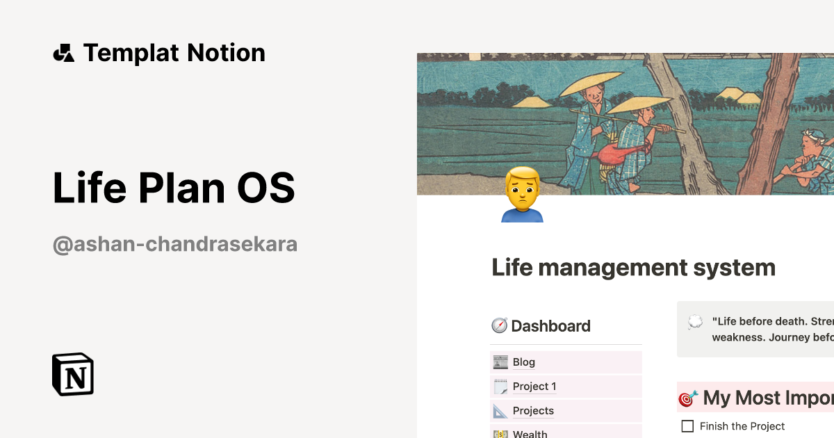 Life Plan OS Templat oleh Ashan Chandrasekara | Notion Marketplace