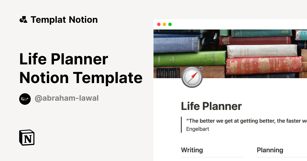 Templat Life Planner Notion Template | Notion Marketplace