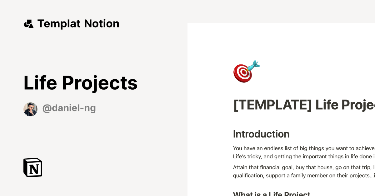 Templat Life Projects | Notion Marketplace
