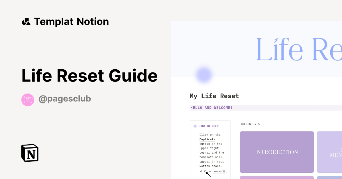 Templat Life Reset Guide | Notion Marketplace