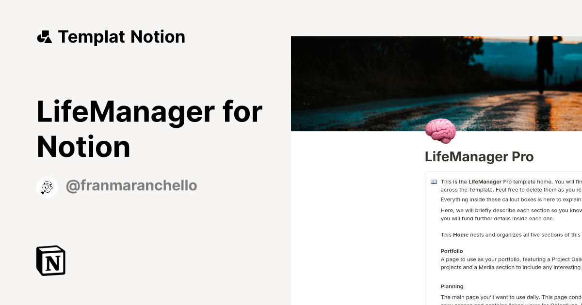 Templat LifeManager for Notion | Notion Marketplace