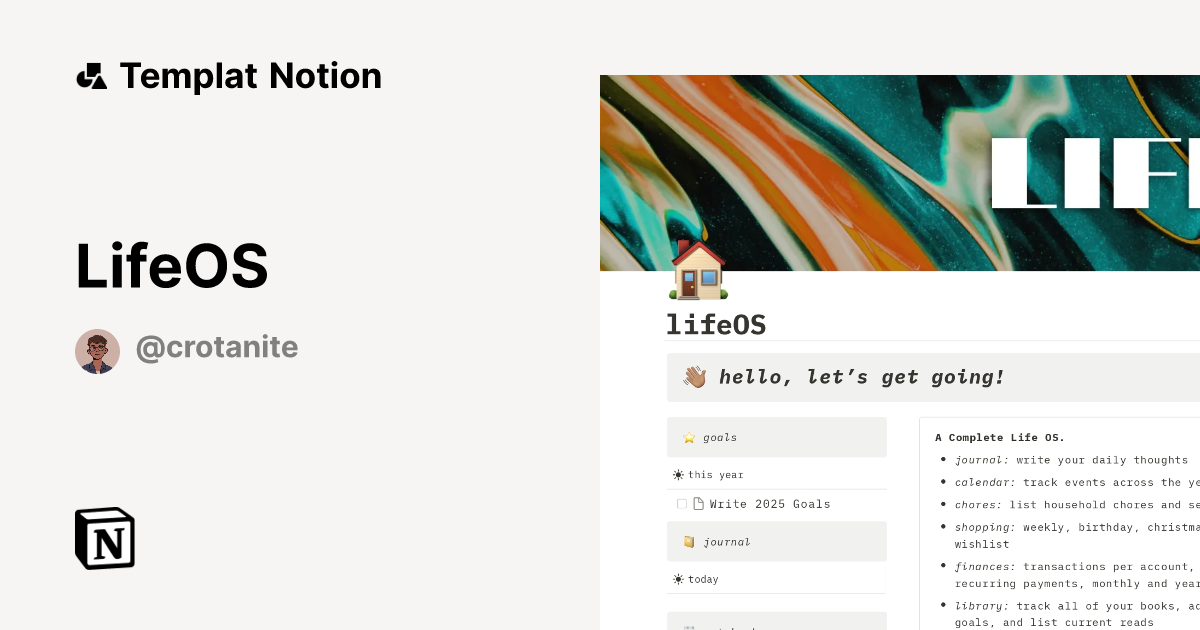 Templat LifeOS | Notion Marketplace