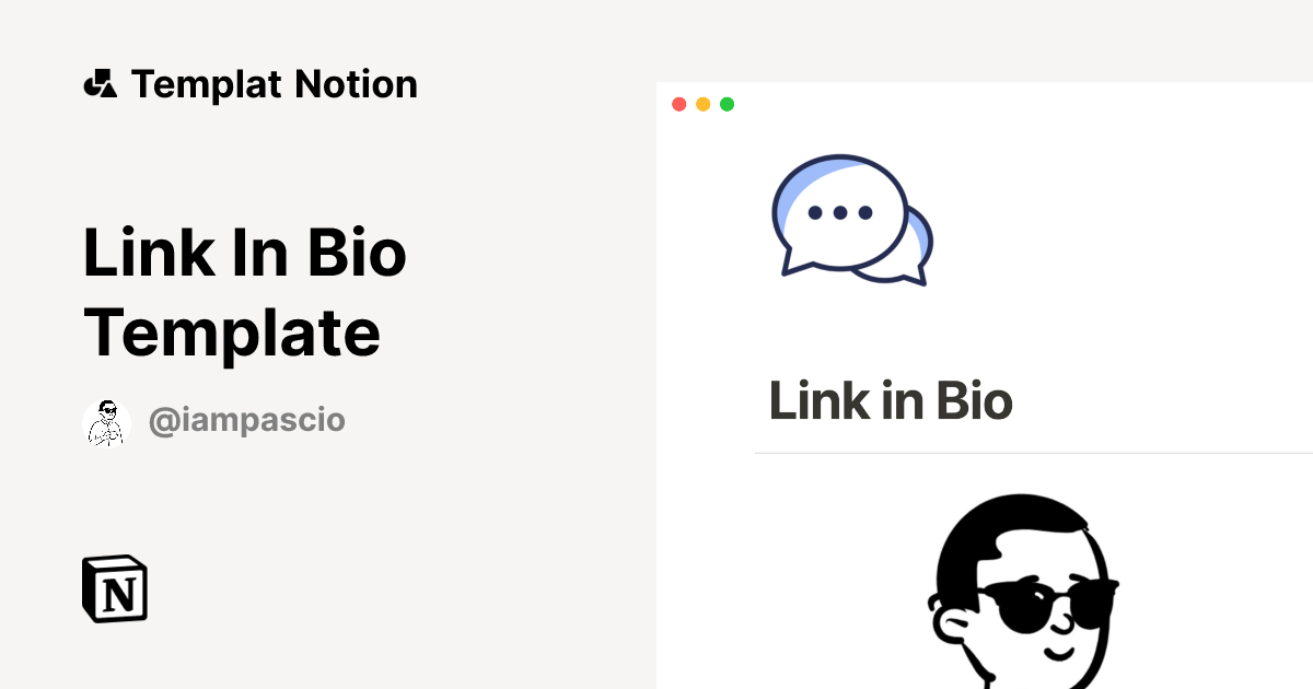 Templat Link In Bio Template | Notion Marketplace
