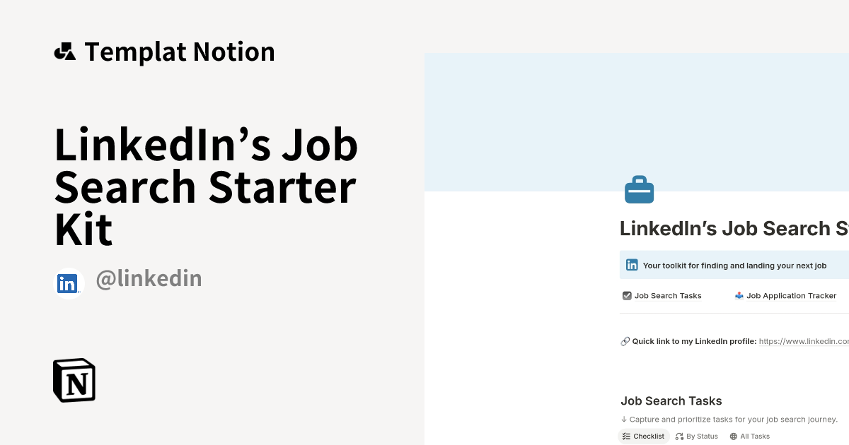 Templat LinkedIn’s Job Search Starter Kit | Notion Marketplace
