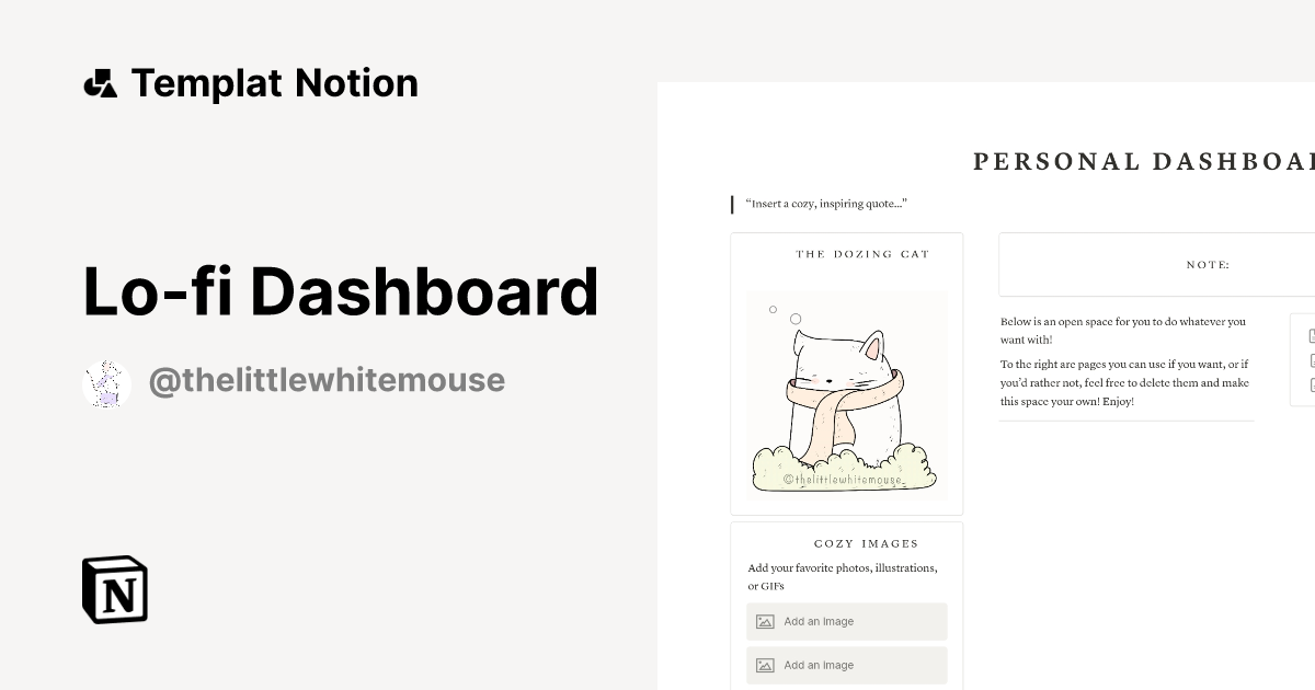 Templat Lo-fi Dashboard | Notion Marketplace