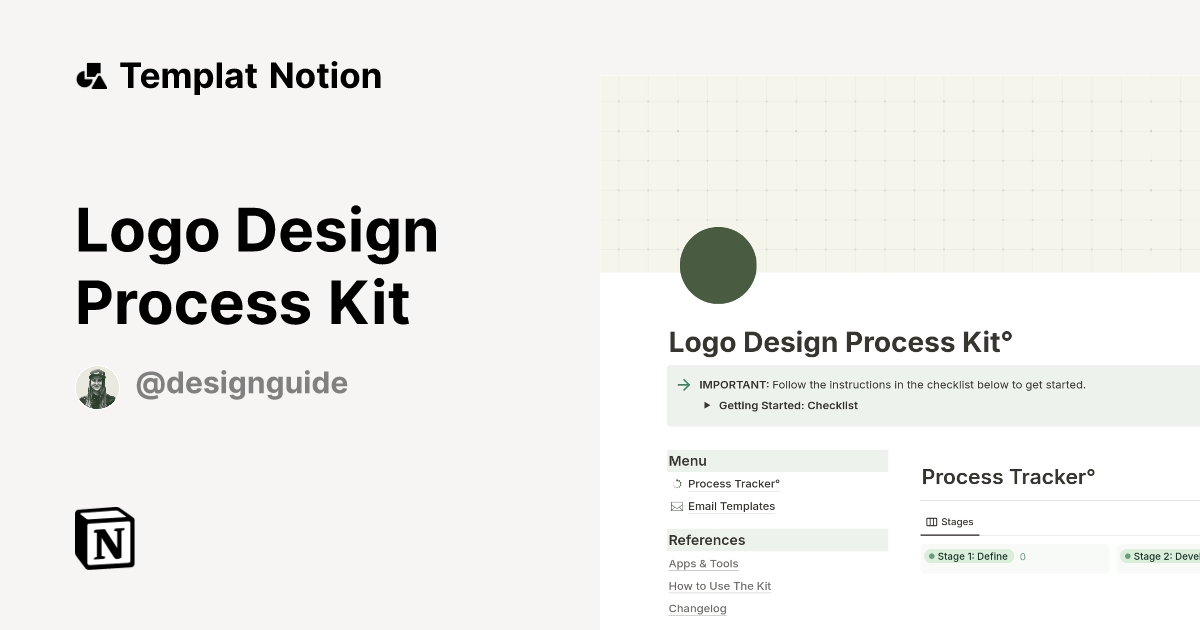 Templat Logo Design Process Kit | Notion Marketplace