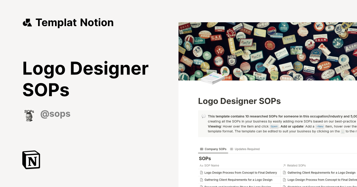 Templat Logo Designer SOPs | Notion Marketplace