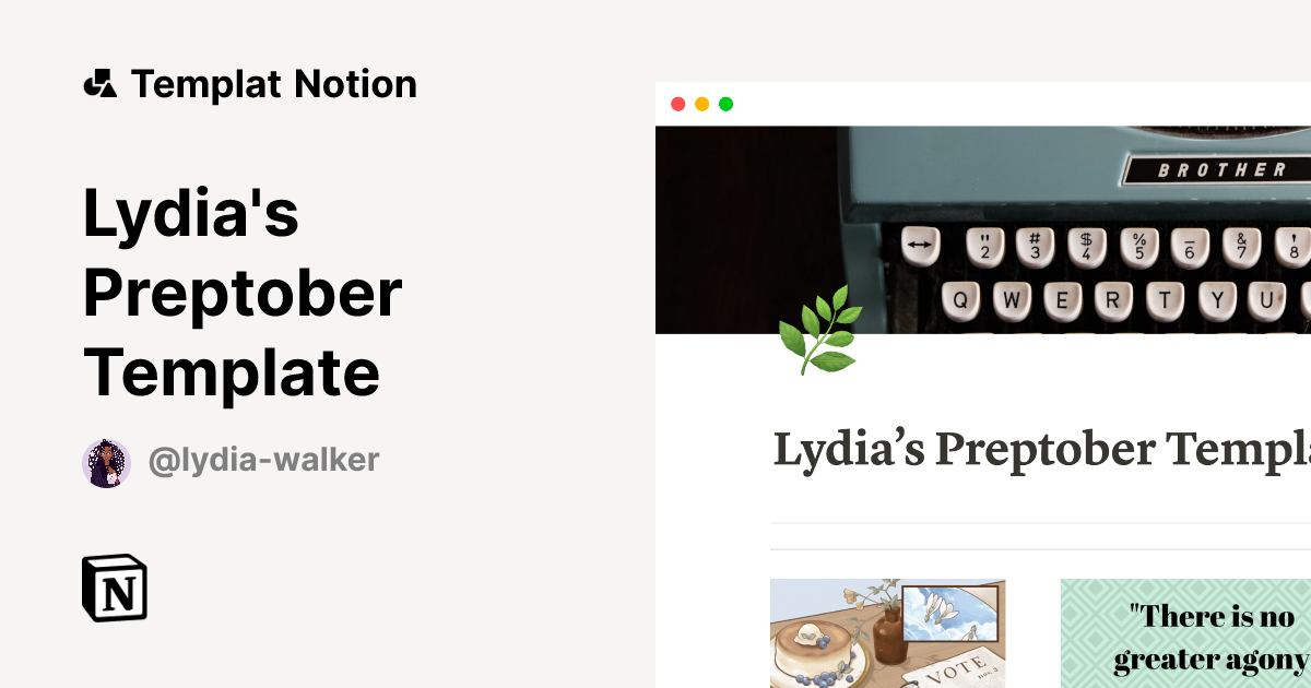 Templat Lydia's Preptober Template | Notion Marketplace