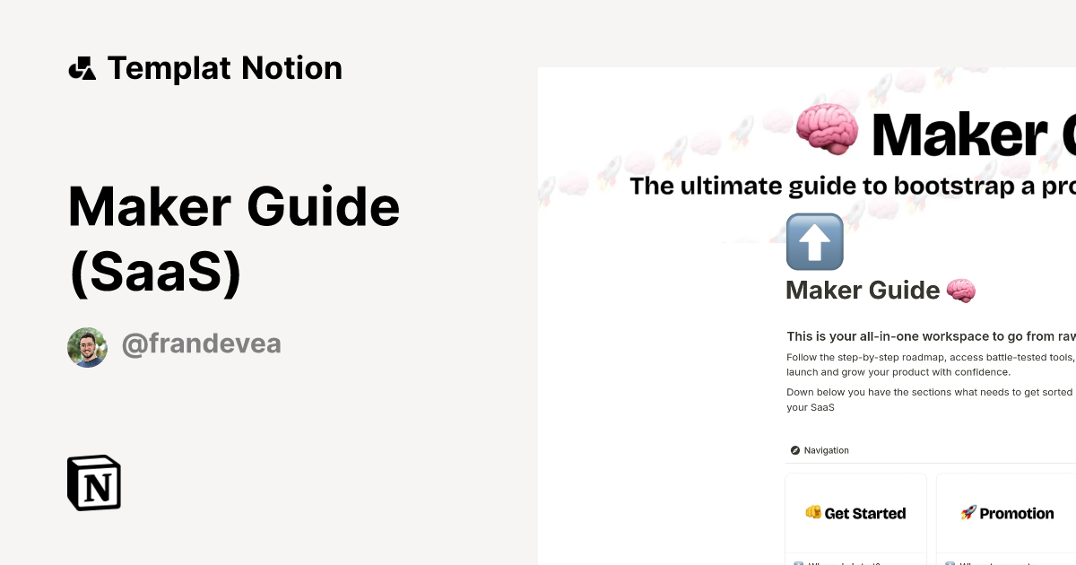 Templat Maker Guide (SaaS) | Notion Marketplace