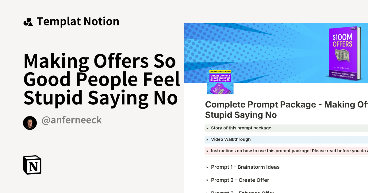Templat Making Offers So Good People Feel Stupid Saying No | Notion Marketplace
