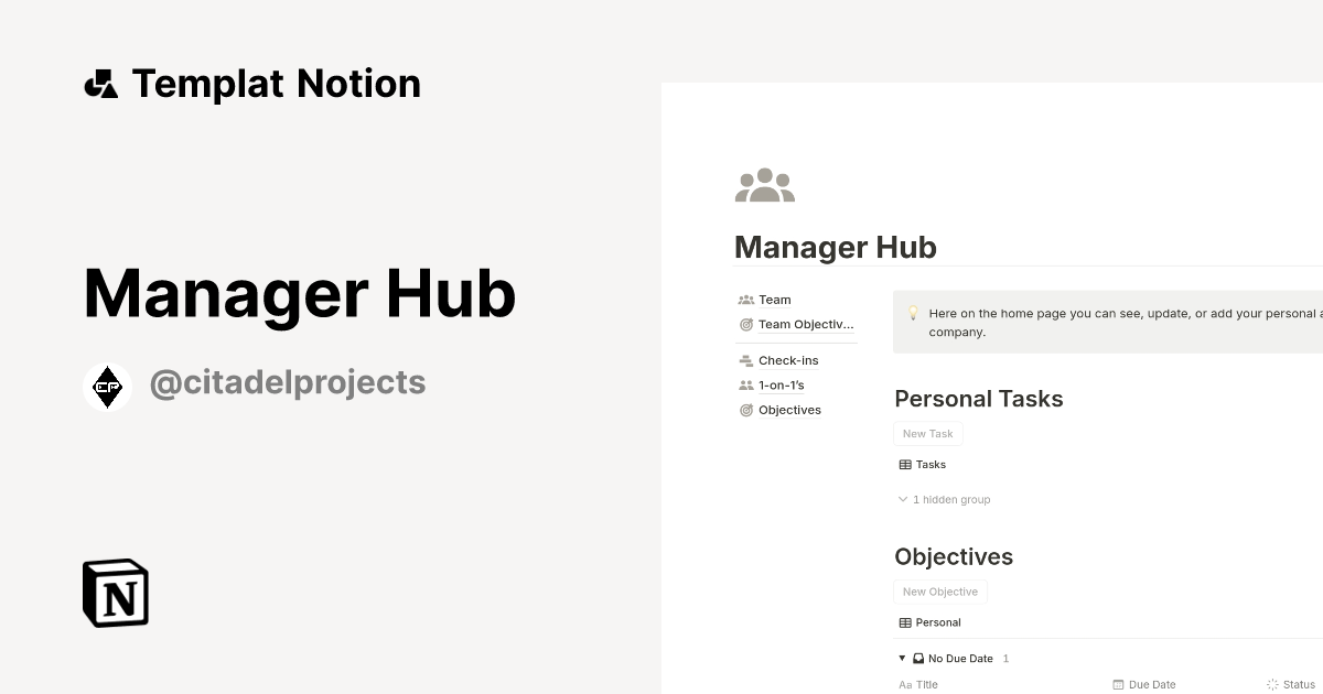 Templat Manager Hub | Notion Marketplace
