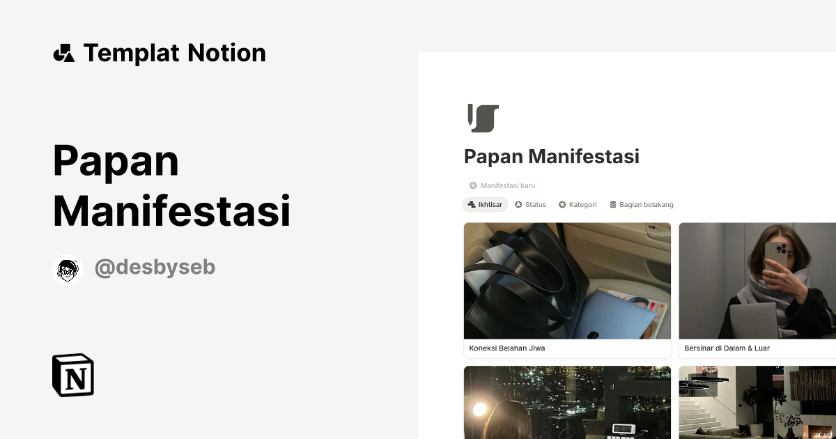 Manifestation Board Templat oleh desbyseb | Notion Marketplace