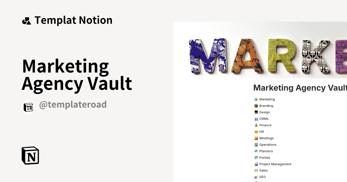 Templat Marketing Agency Vault | Notion Marketplace