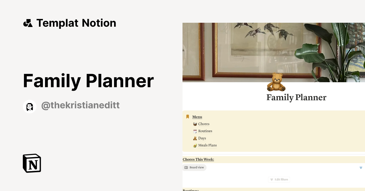 Family Planner Templat oleh The Kristian Edit | Template Studio ...