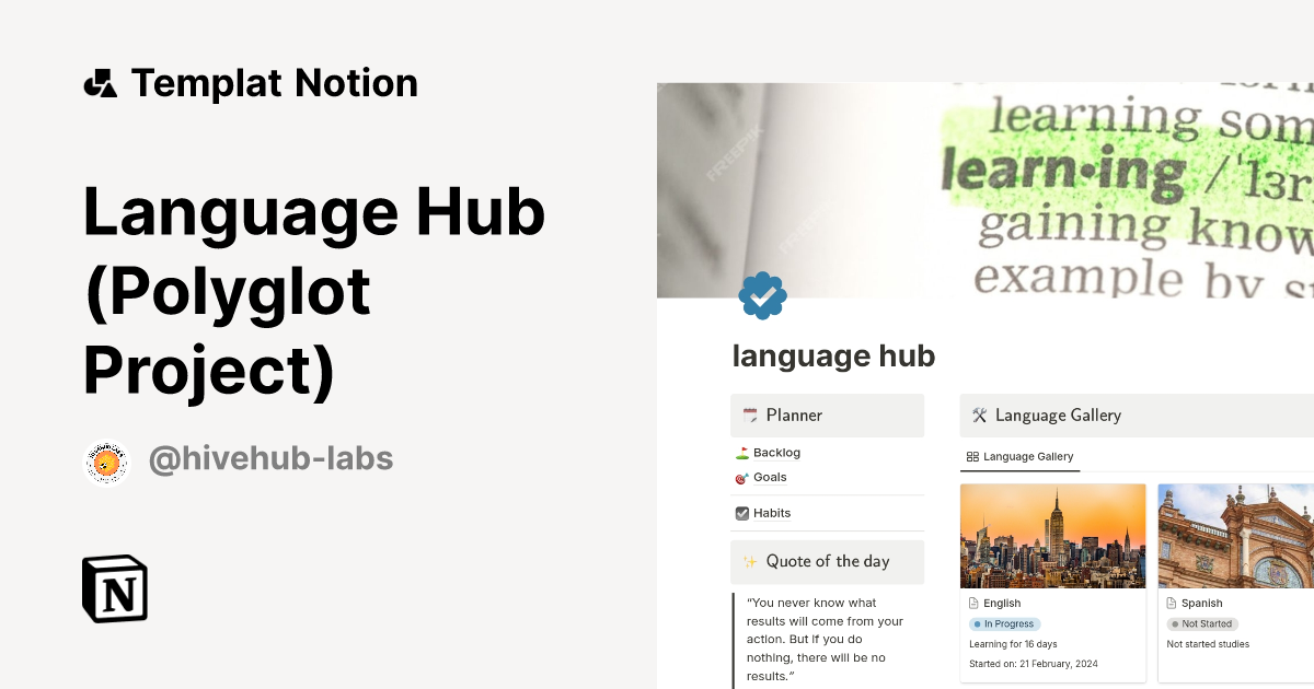Language Hub (Polyglot Project) Templat oleh HiveHub Labs - by Scar ...