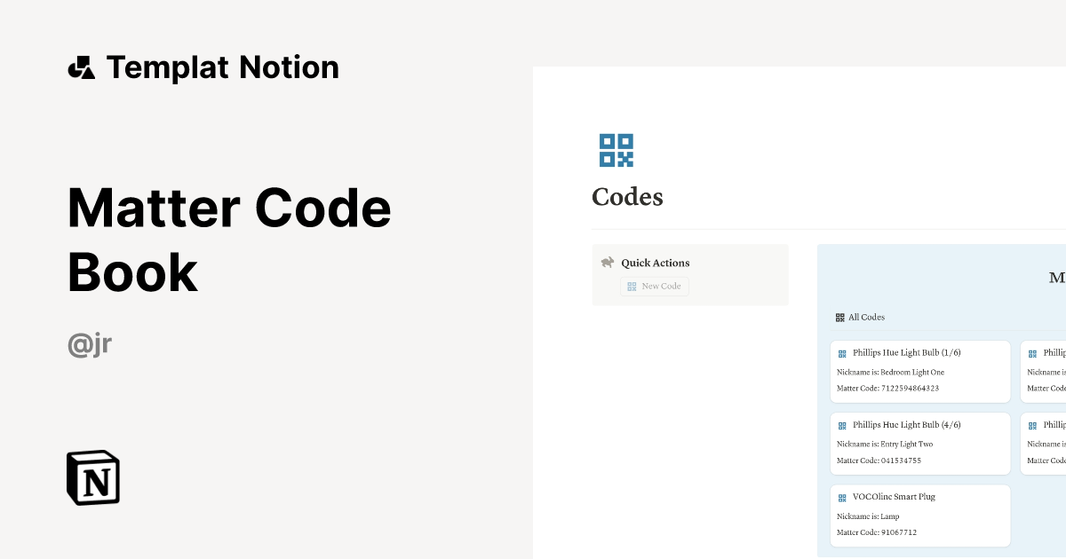 Templat Matter Code Book | Notion Marketplace