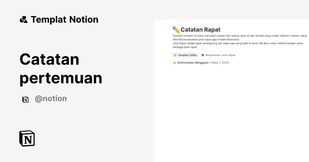 Templat Catatan pertemuan 2025 | Notion Marketplace