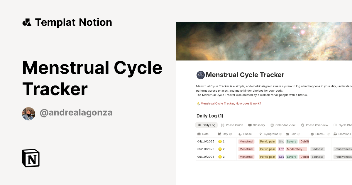 Templat Menstrual Cycle Tracker | Notion Marketplace
