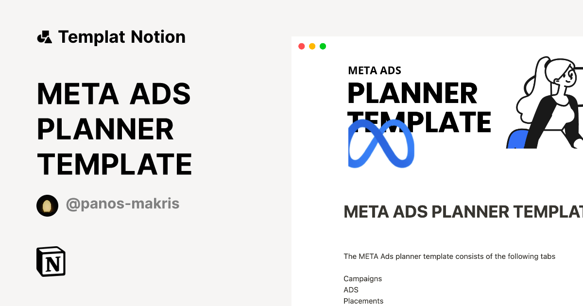 META ADS PLANNER TEMPLATE Templat oleh Panos Makris | Notion Marketplace