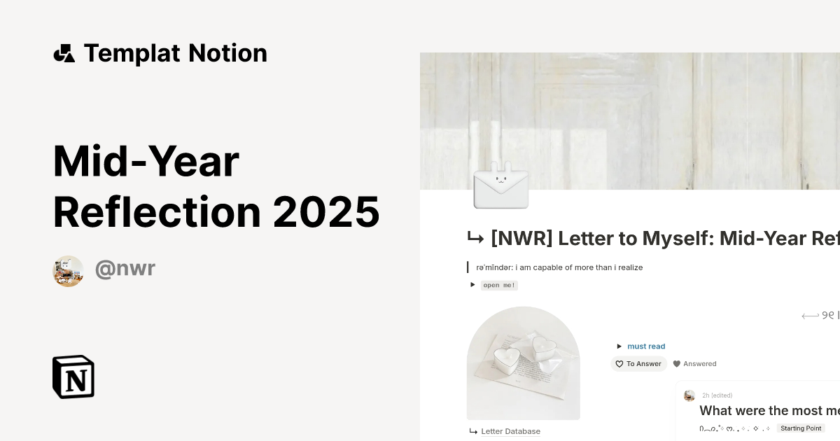 Templat Mid-Year Reflection 2025 | Notion Marketplace