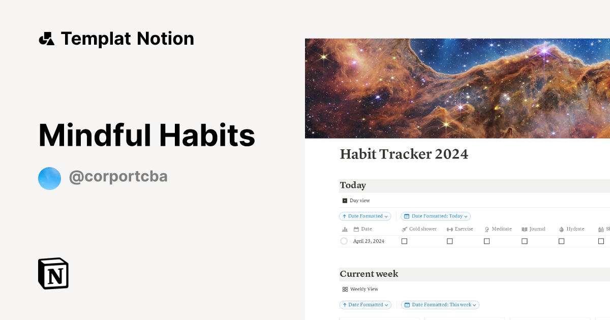 Mindful Habits Templat oleh cbasupp | Notion Marketplace