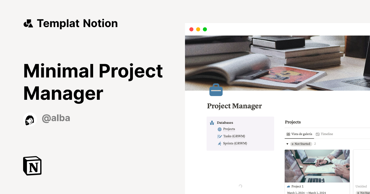 Templat Minimal Project Manager | Notion Marketplace
