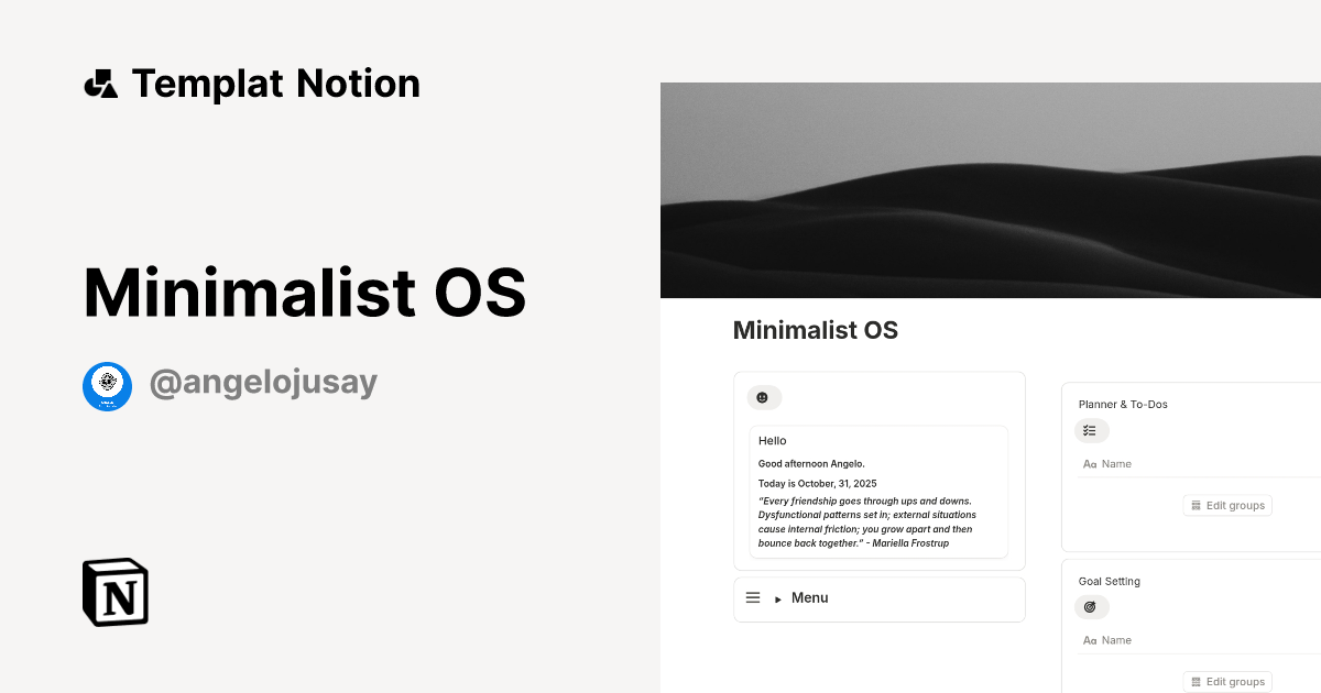 Templat Minimalist OS | Notion Marketplace
